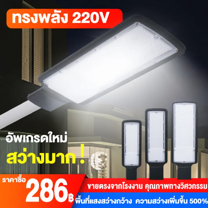 【จัดส่งในวันสั่งซื้อ】โคมไฟถนน led 220vโคมถนนโคมไฟติดผนังสปอร์ตไลท์led ...