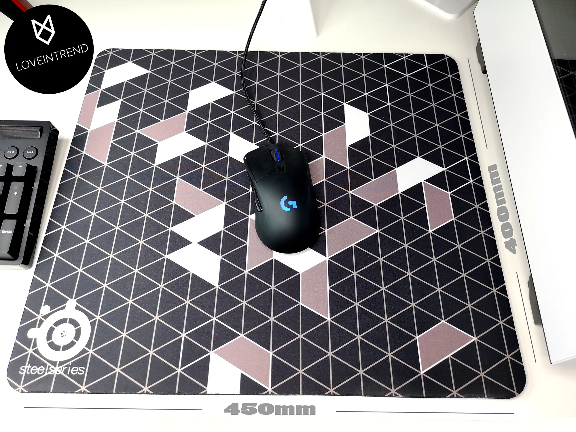 แผ่นรองเมาส์+คีย์บอร์ด ลาย Steelseries QCK XXL SteelSeries QCK XXL 450x400x6mm ดำล้วน | Thisshop