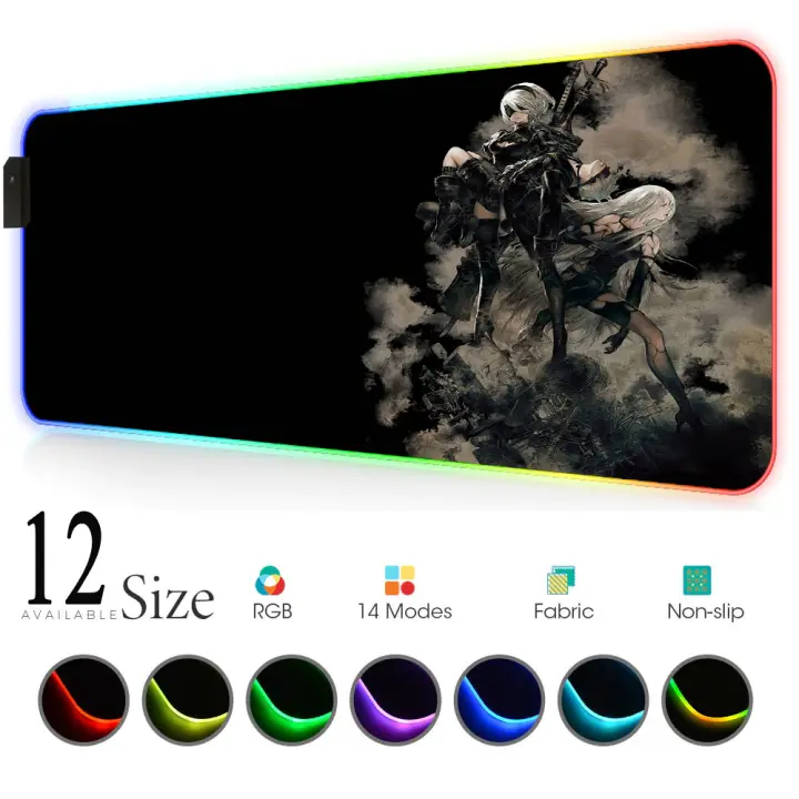 Nier Automata Mousepad Anime Rgb Mouse Pad Led Carpet Mouse Xxl Laptop ...