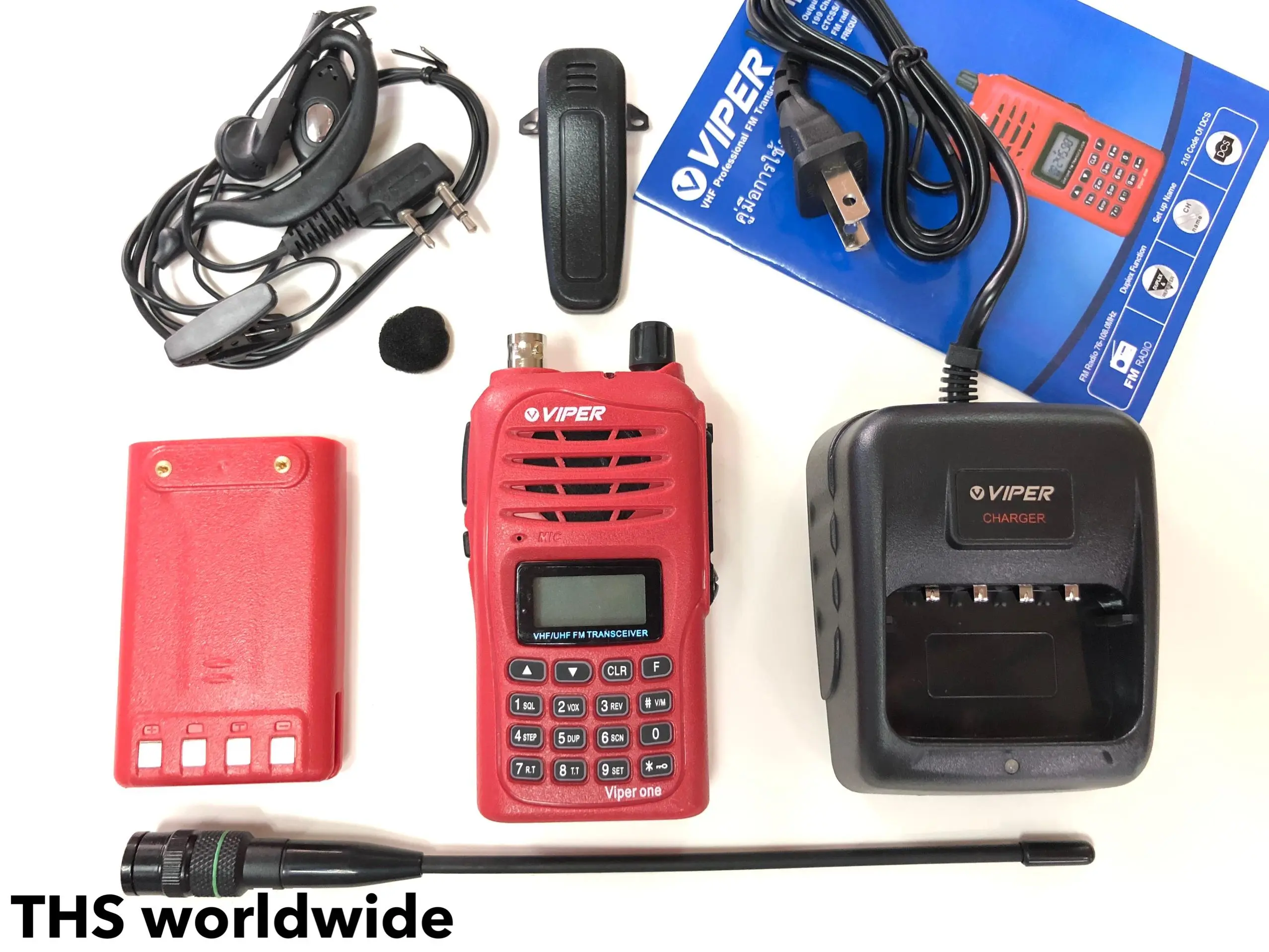วิทยุสื่อสาร Viper ones VHF/FM 245MHz ด้วยกำลังส่ง 5W. Red | Thisshop