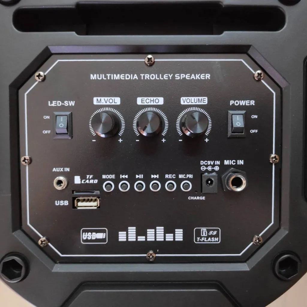 SKG ลำโพงบลูธูท รุ่น AV-5502 BT8 8นิ้ว 2 ดอก ตัวท็อปไมค์ลอย มีหูหิ้วและล้อลาก ไฟLED แถมไมค์ลอย ...