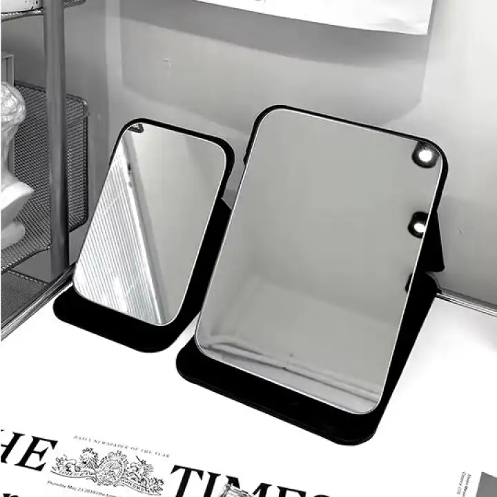 JZ24 กระจกแต่งหน้าพกพา กระจกตั้งโต๊ะ ทรงสี่เหลื่ยม กระจกพับพกพา หุ้มหนังPU ใช้งานสะดวก | Lazada ...