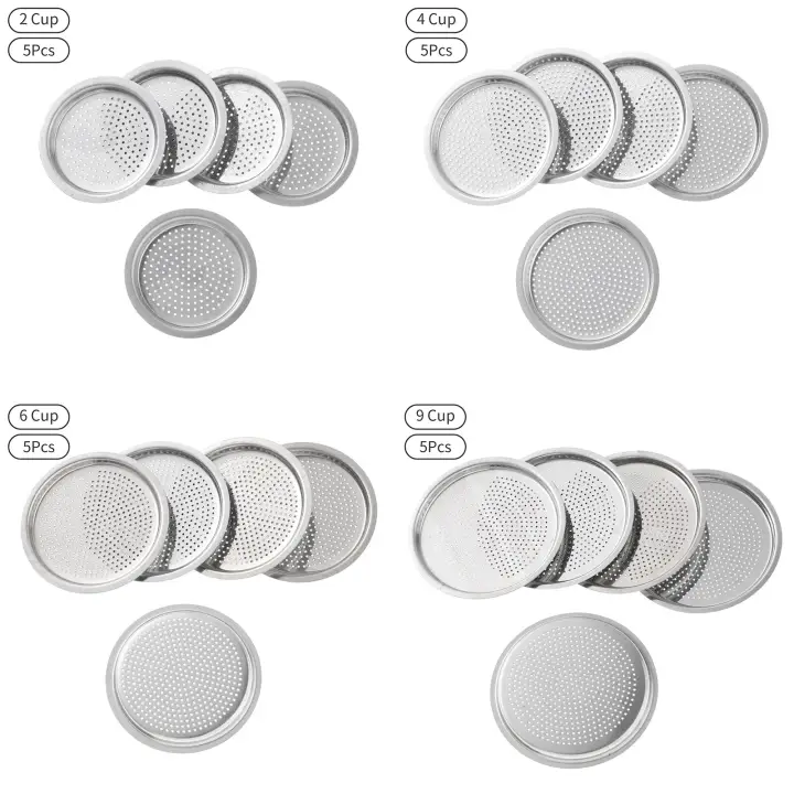 5Pcs Stainless Steel Filters Metal Espresso Filter Plate Replacement ...