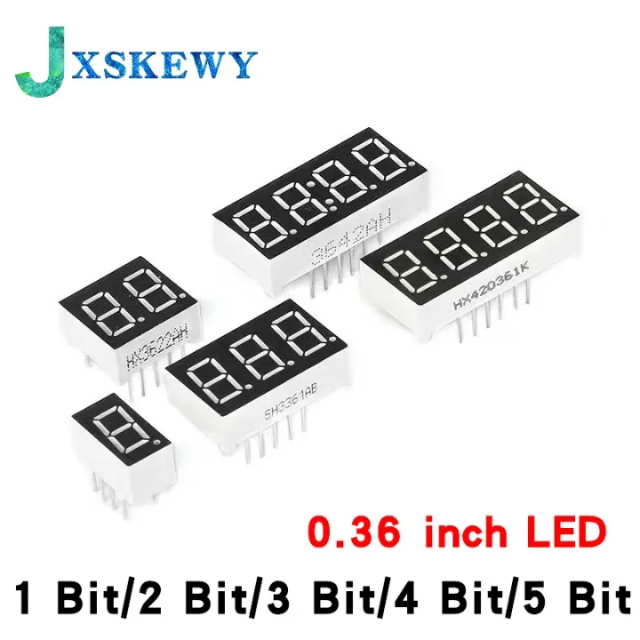5pcs 0.36inch LED display 7 Segment 1 Bit/2 Bit/3 Bit/4 Bit/5 Bit Digit ...