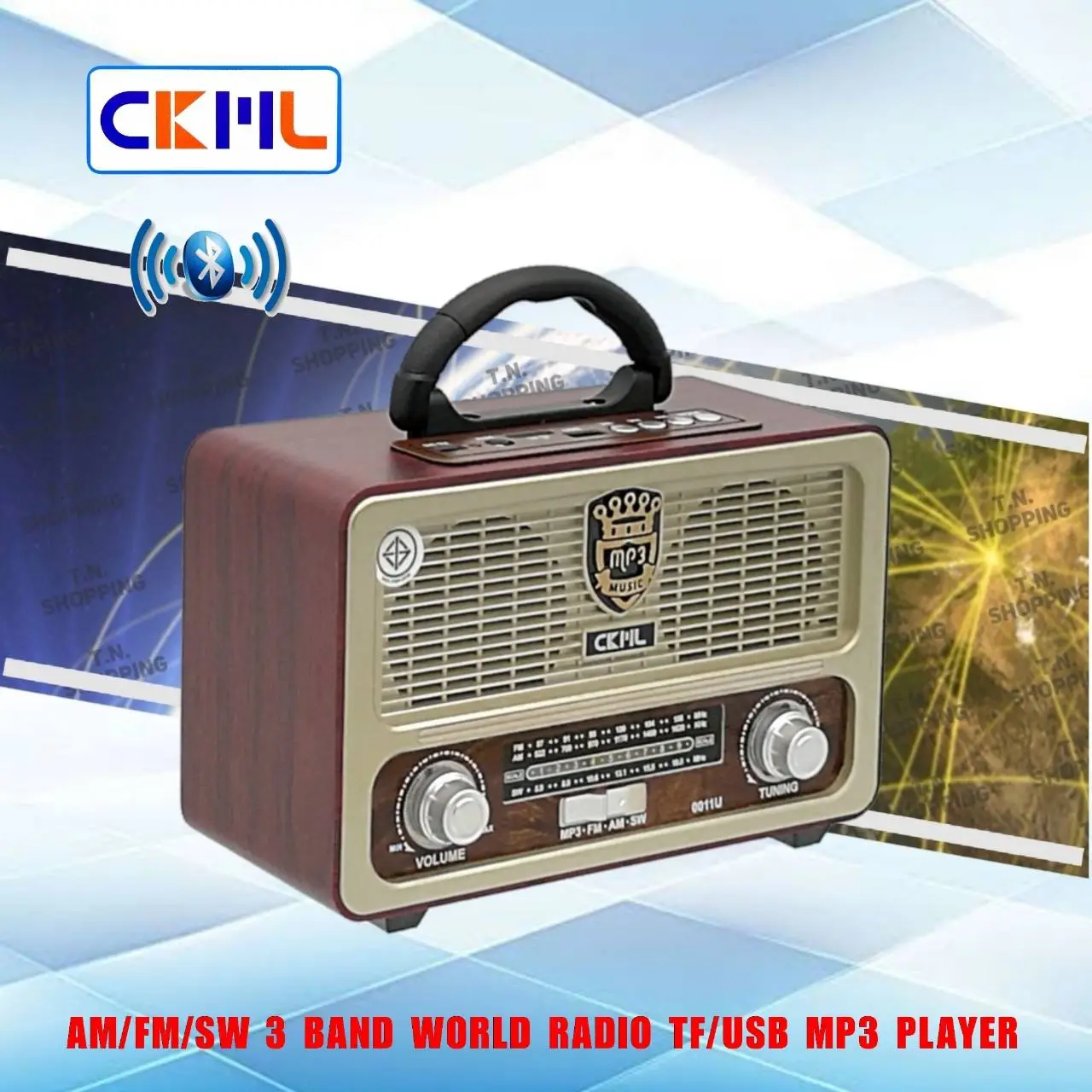 CKML วิทยุบลูทูธ ลายคลาสสิค FM AM/USB / MP3 /SDCARD รุ่น CKML-0011U ...