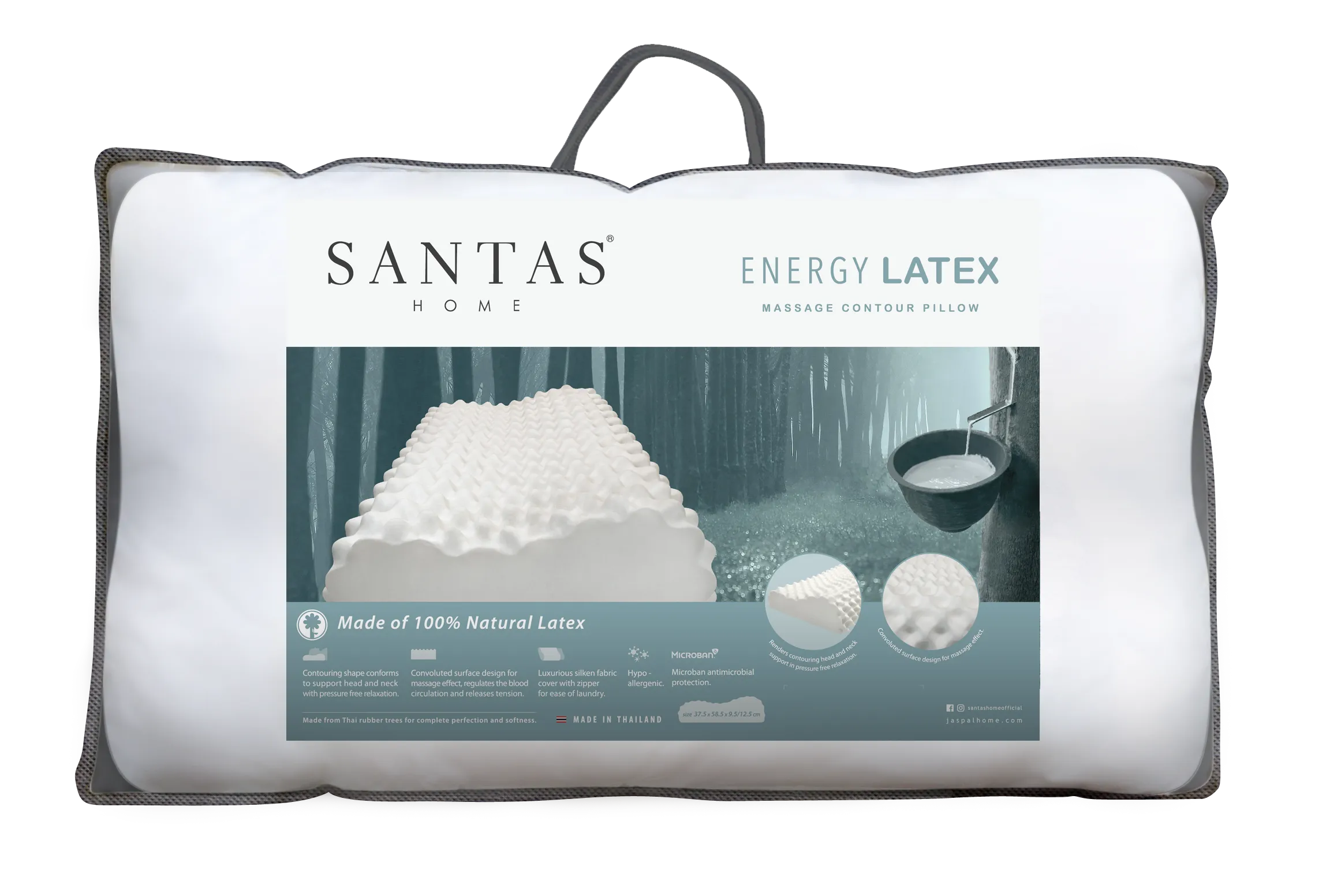 SANTAS หมอนหนุนยางพารา ENERGY LATEX STANDARD รุ่น AIR FLOW CONTOUR ขนาด ...