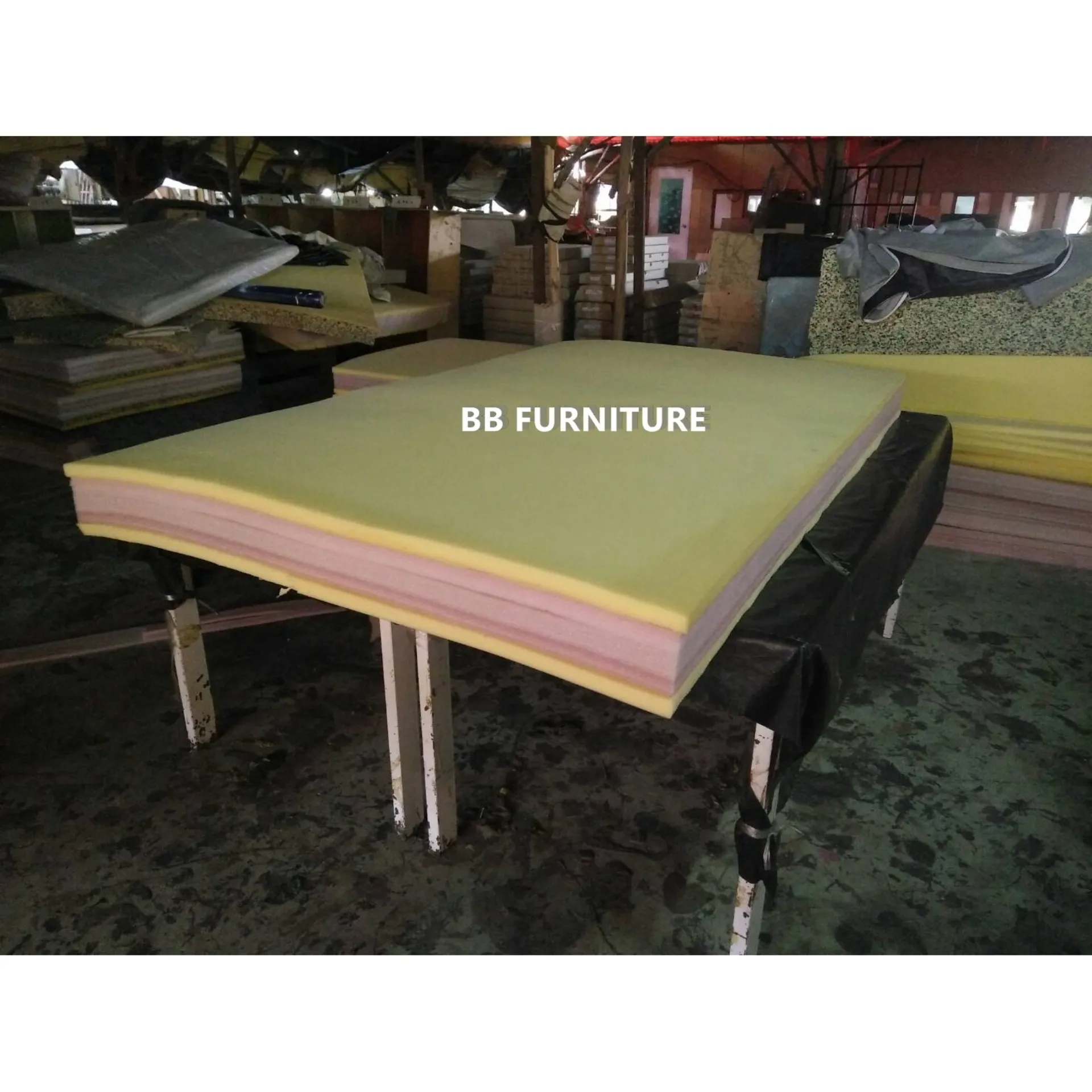 BB เตียงเหล็กกล่อง3FP3สีขาวพร้อมที่นอนยางPEห้มหนังPVC3ฟุตหนา6นิ้ว 3 ฟุต ...