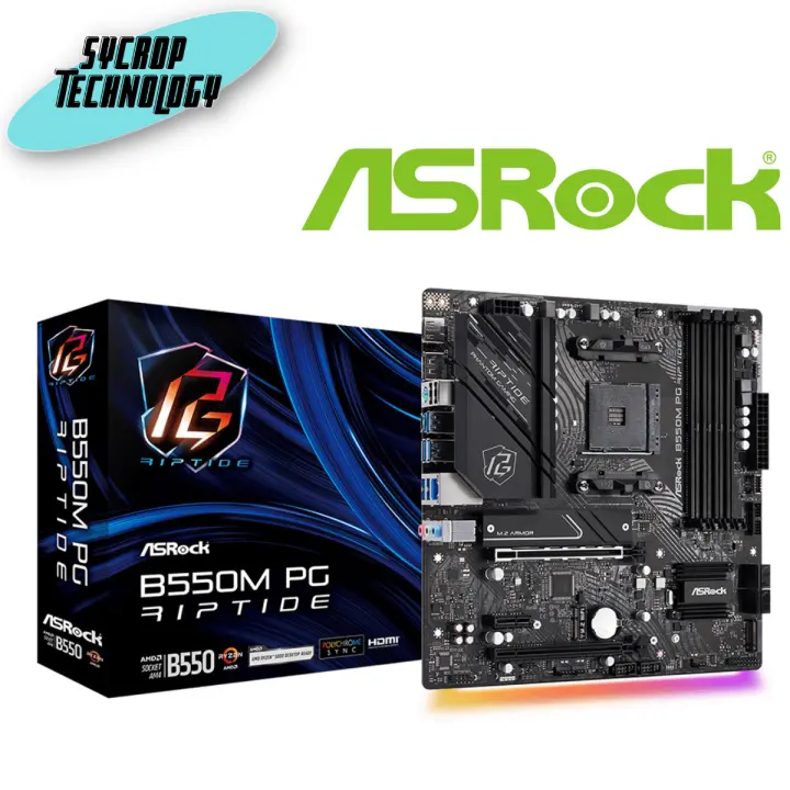 เมนบอร์ด ASRock Mainboard B550M PG Riptide AM4 ประกันศูนย์ เช็คสินค้า ...