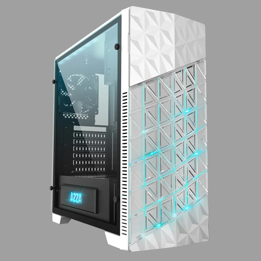 AZZA ATX Mid Tower Tempered Glass RGB Gaming Case ONYX 260 – White As ...