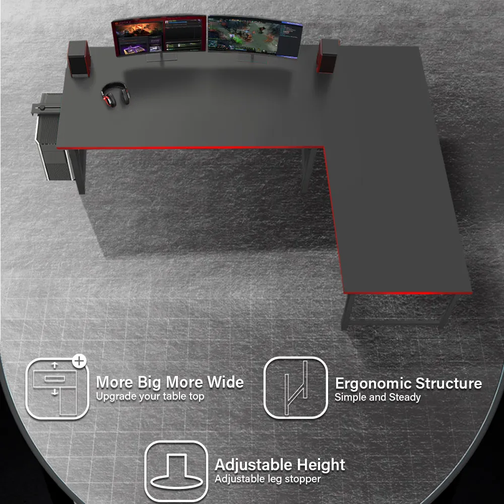 MYHOME DESIGN: [GAMING SERIES] GT004 L Shape Gaming Table / Study Table ...
